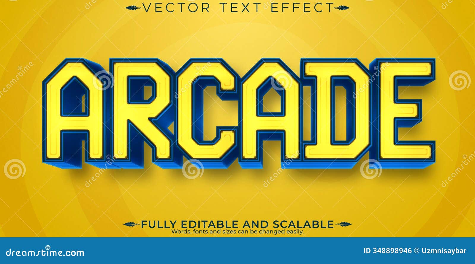 Arcade Text Effect, Editable Game and Retro Text Style Stock Vector - Illustration of template ...