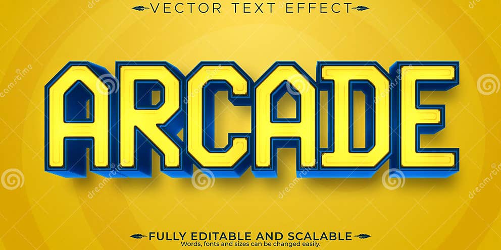 Arcade Text Effect, Editable Game and Retro Text Style Stock Vector ...