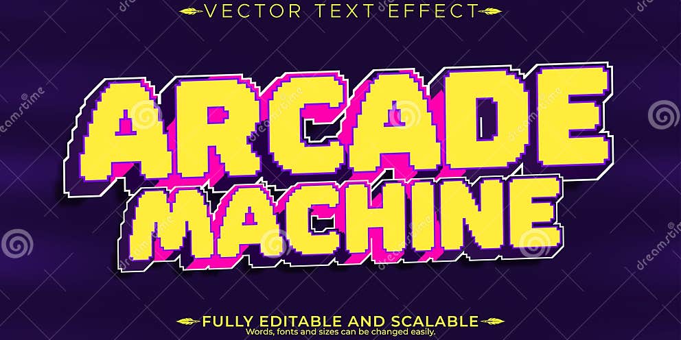 Arcade Text Effect, Editable Pixel and Retro Text Style Stock Vector ...