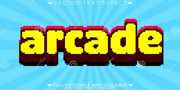 Arcade Text Effect, Editable Pixel and Retro Text Style Stock Vector ...