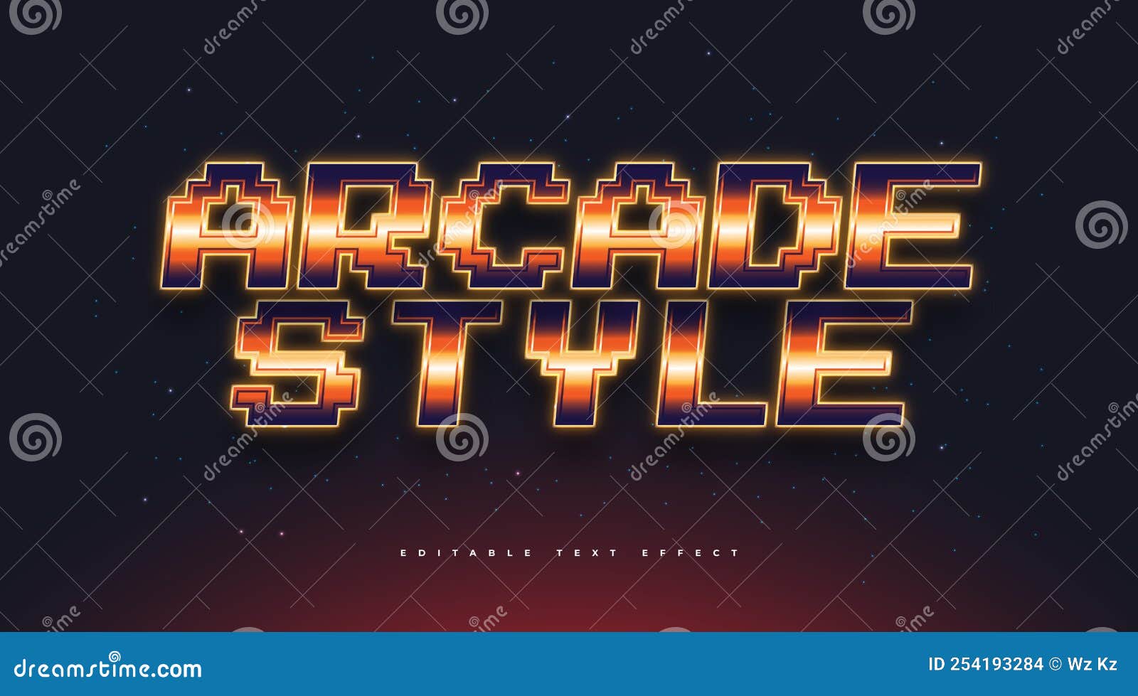 Arcade Text Effect, Editable Pixel And Retro Text Style Cartoon Vector ...