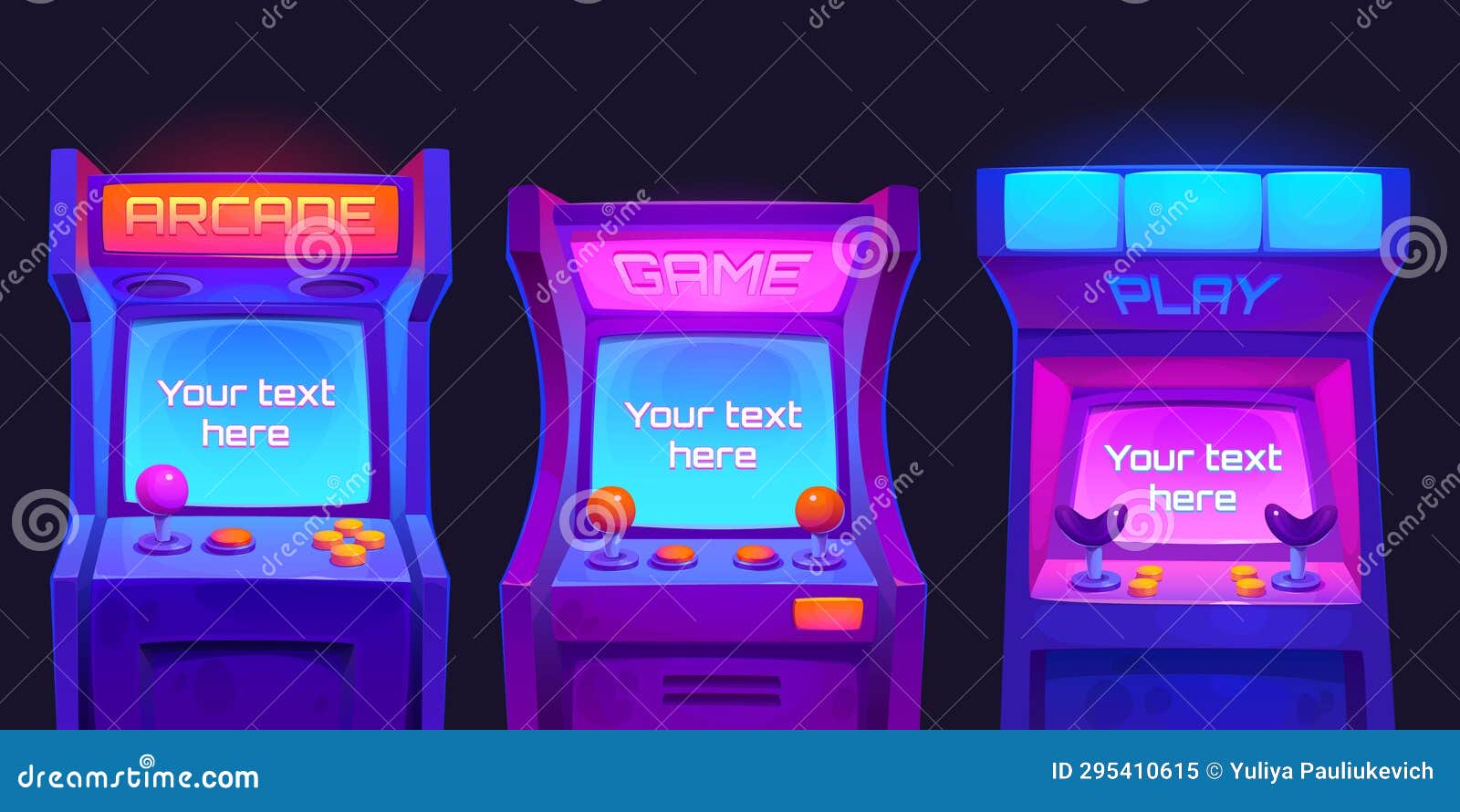 Arcade Video Game Machine Computer Screen Vector Stock Illustration ...