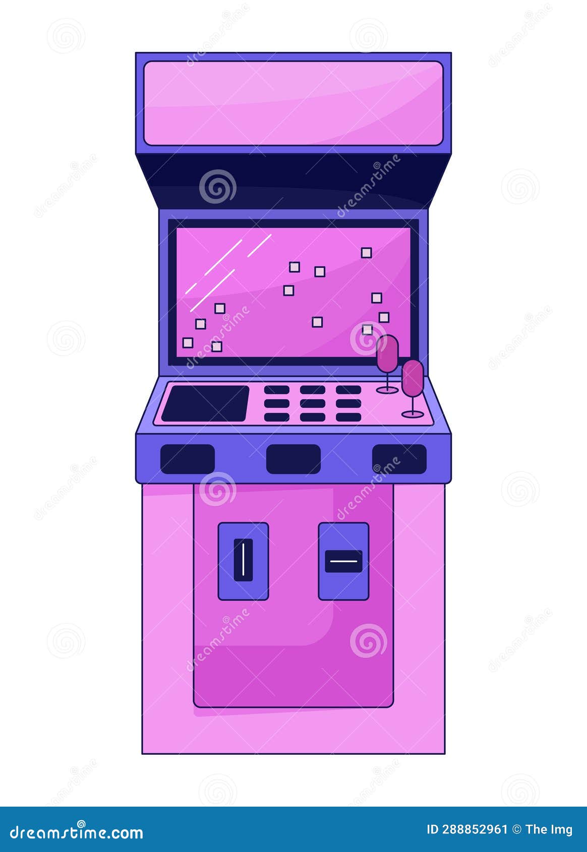 Arcade Video Game Machine Flat Line Color Isolated Vector Object Stock ...
