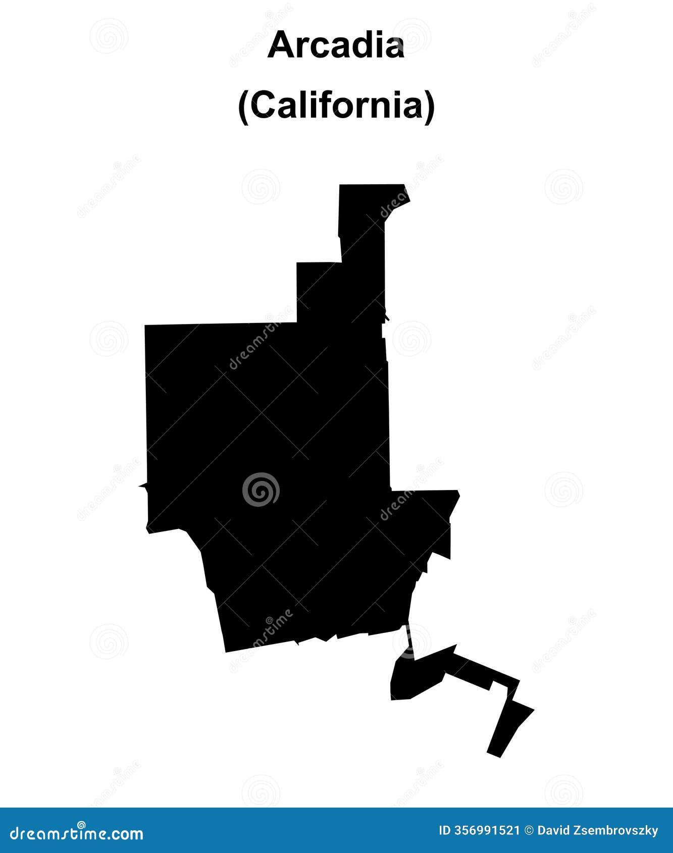 Arcadia Outline Map Cartoon Vector | CartoonDealer.com #356991521