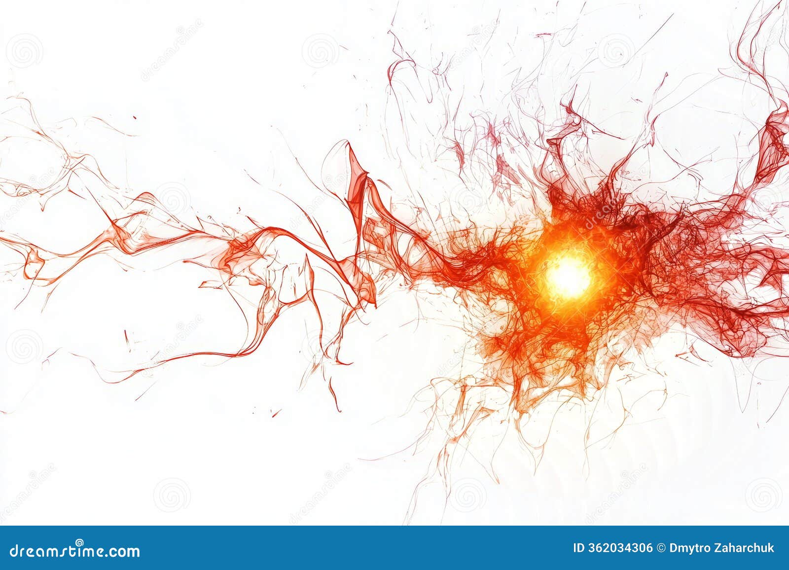 Arcane Light Effects Emanating from a Mystical Core, on White ...