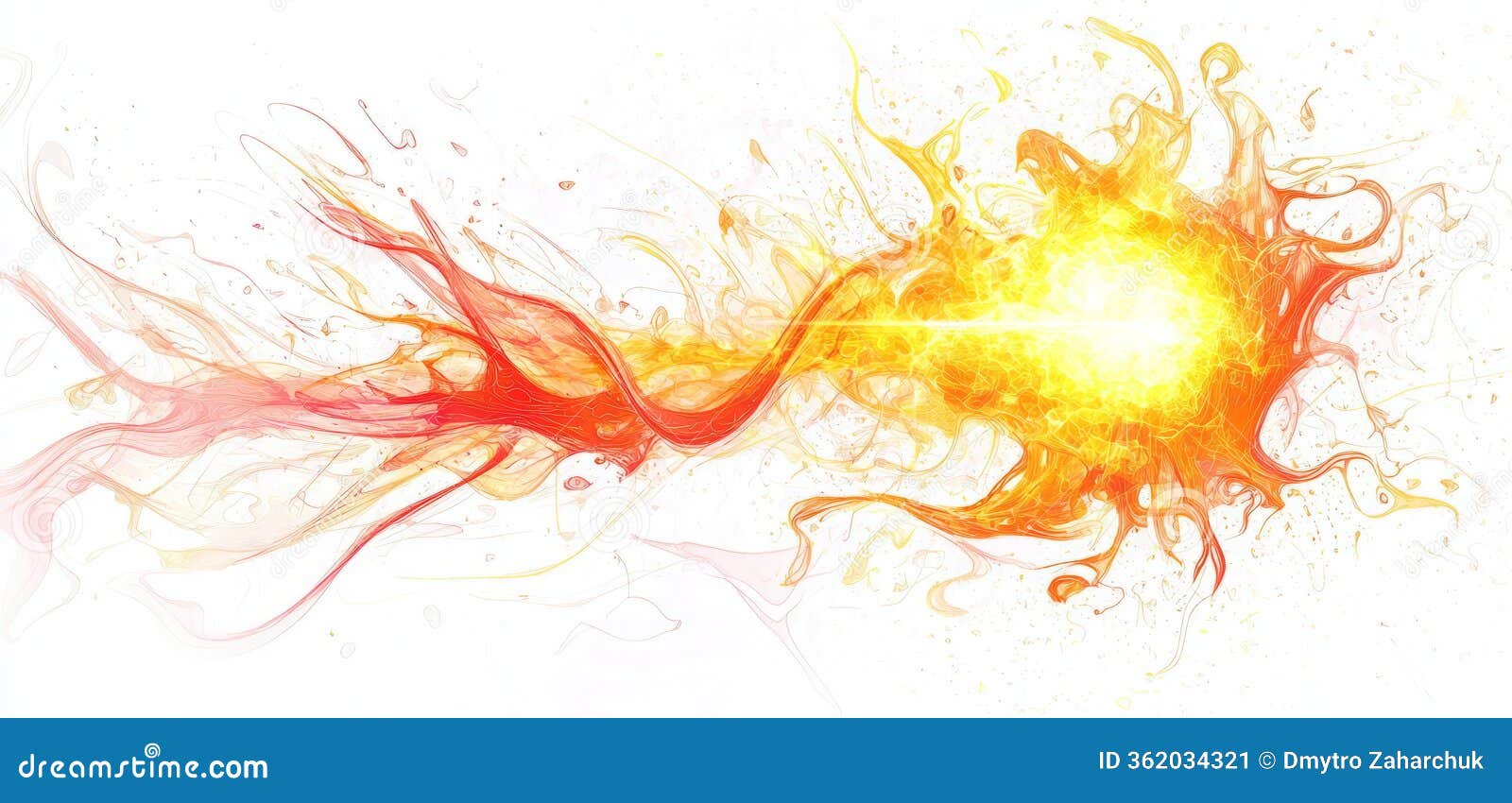 Arcane Light Effects Emanating from a Mystical Core, on White ...