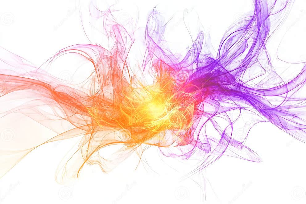 Arcane Light Effects Emanating from a Mystical Core, on White ...