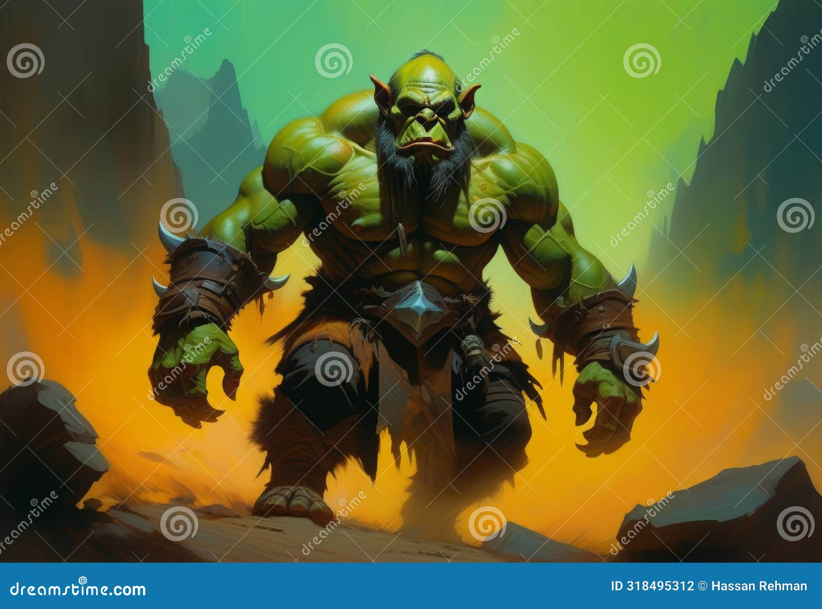 The Arcane Orc of Post-Apocalyptic Desolation Stock Illustration ...