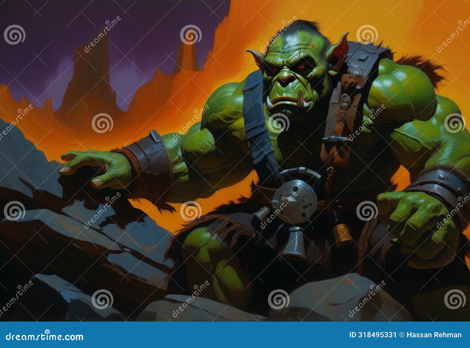 The Arcane Orc of Post-Apocalyptic Desolation Stock Illustration ...