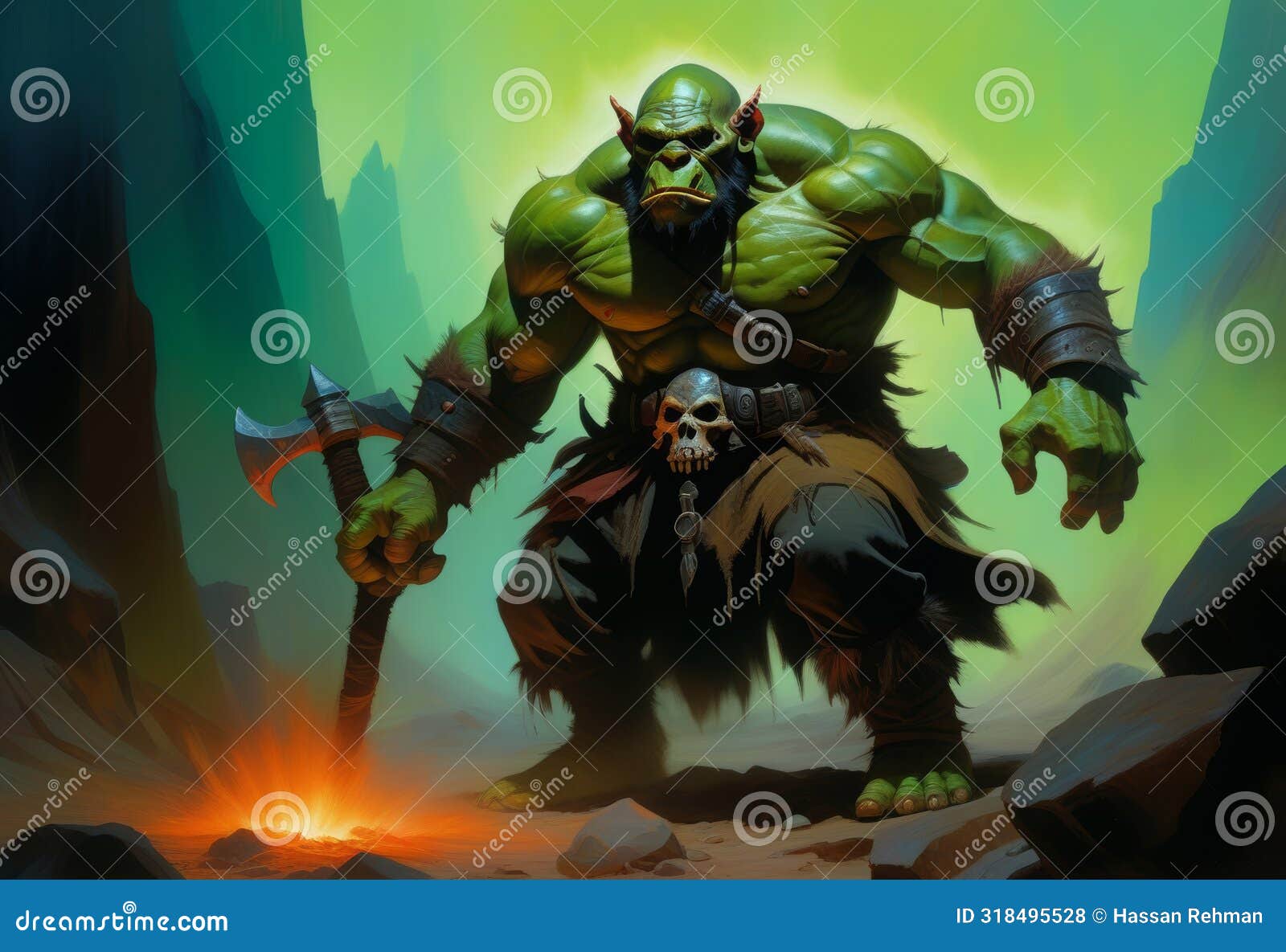The Arcane Orc of Post-Apocalyptic Desolation Stock Illustration ...