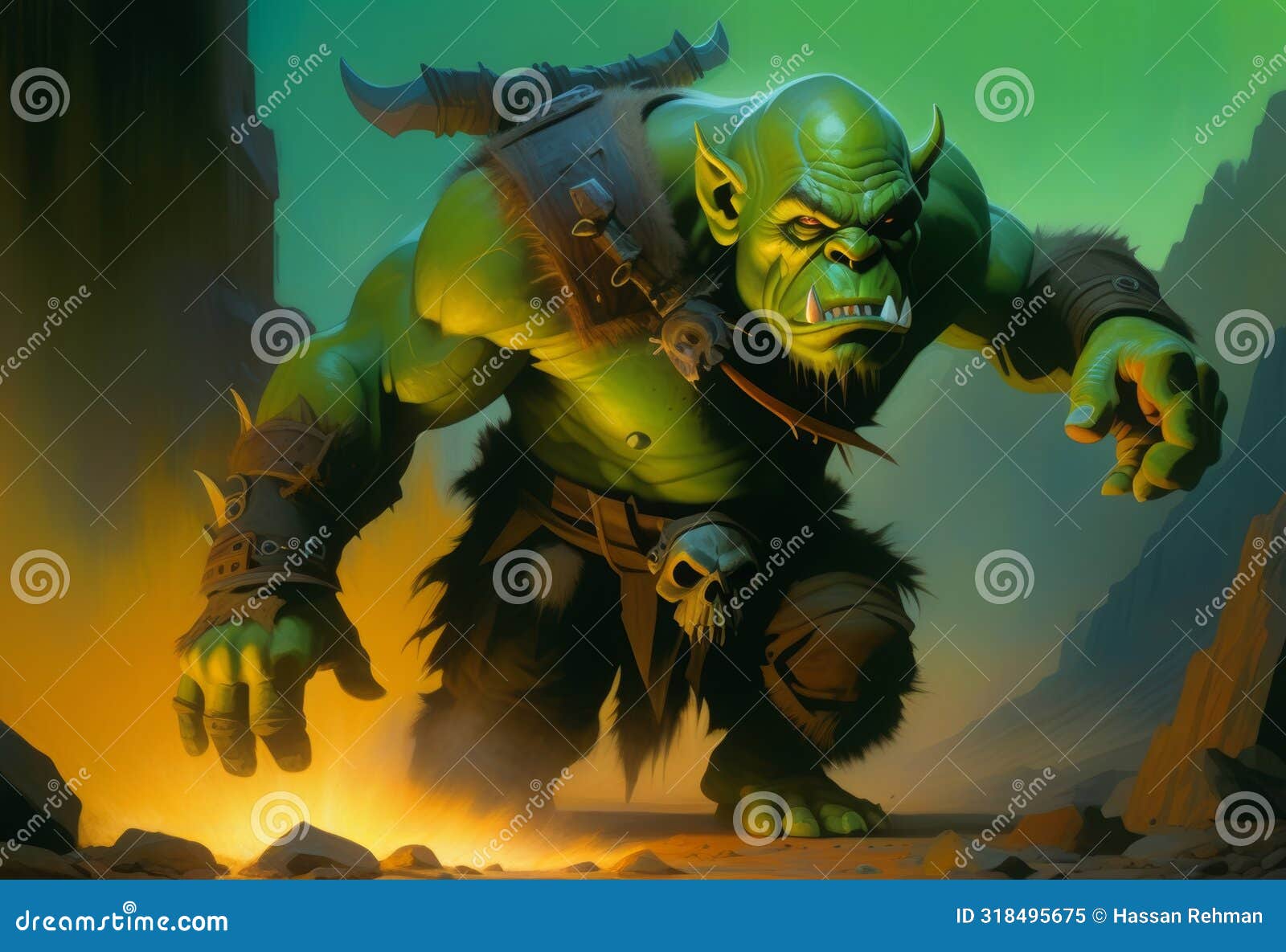 The Arcane Orc of Post-Apocalyptic Desolation Stock Illustration ...