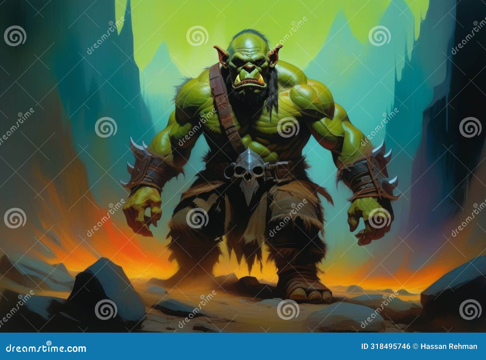 The Arcane Orc of Post-Apocalyptic Desolation Stock Illustration ...