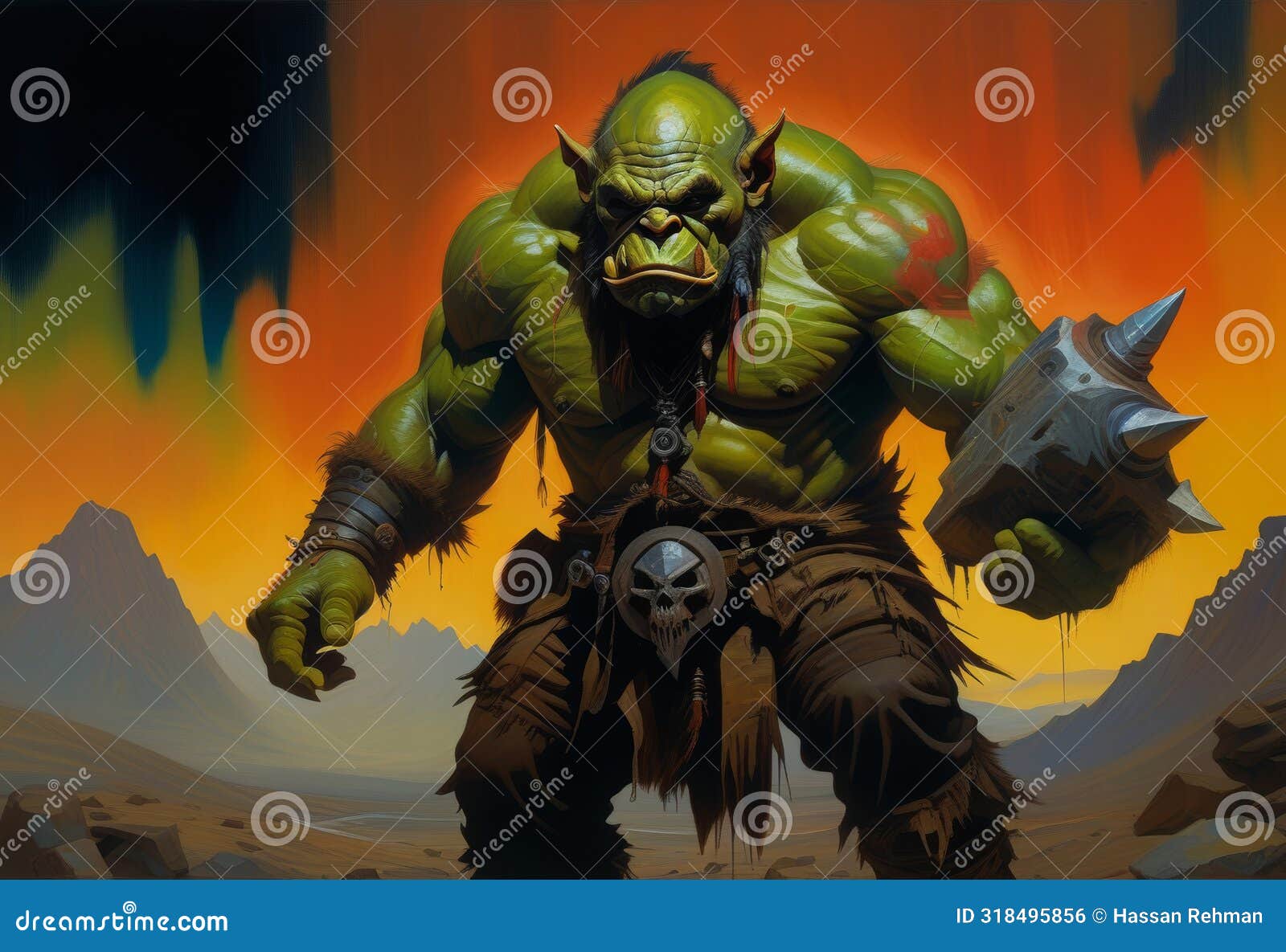 The Arcane Orc of Post-Apocalyptic Desolation Stock Illustration ...