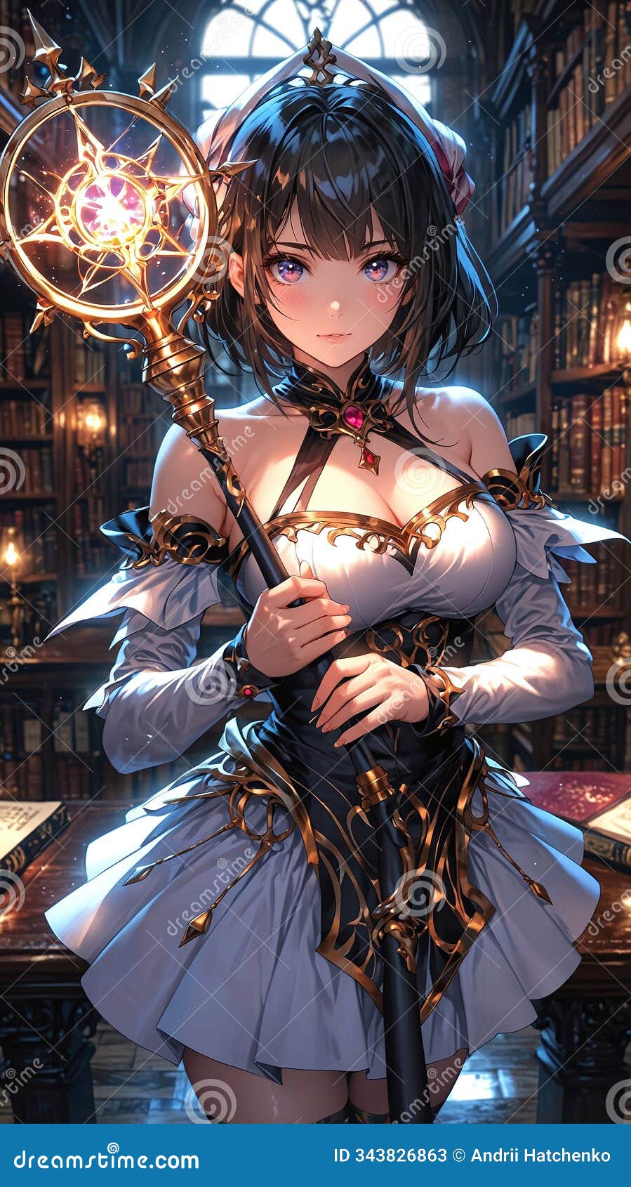 Arcane Magic Wizard Stick Cartoon Vector Illustration | CartoonDealer.com #349667413