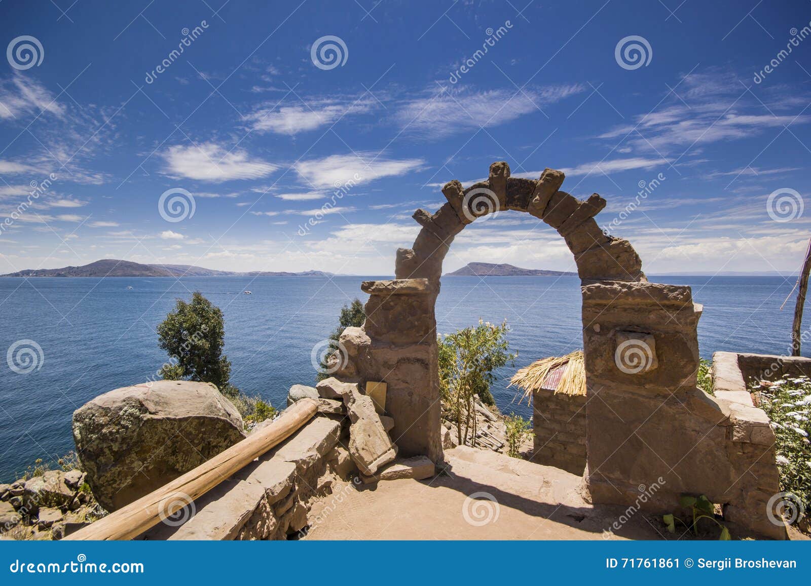 Arch Above Titicaca Lake in Peru Stock Image - Image of keystone, path ...