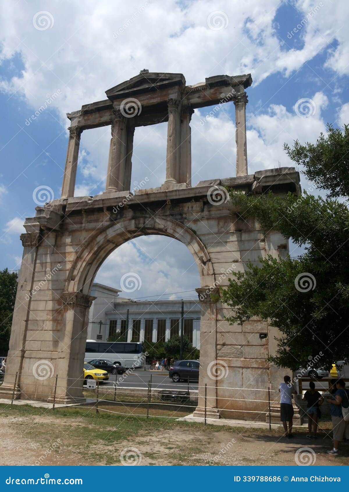 Ancient Greek Arch Overlooking the City. Editorial Photo - Image of ...