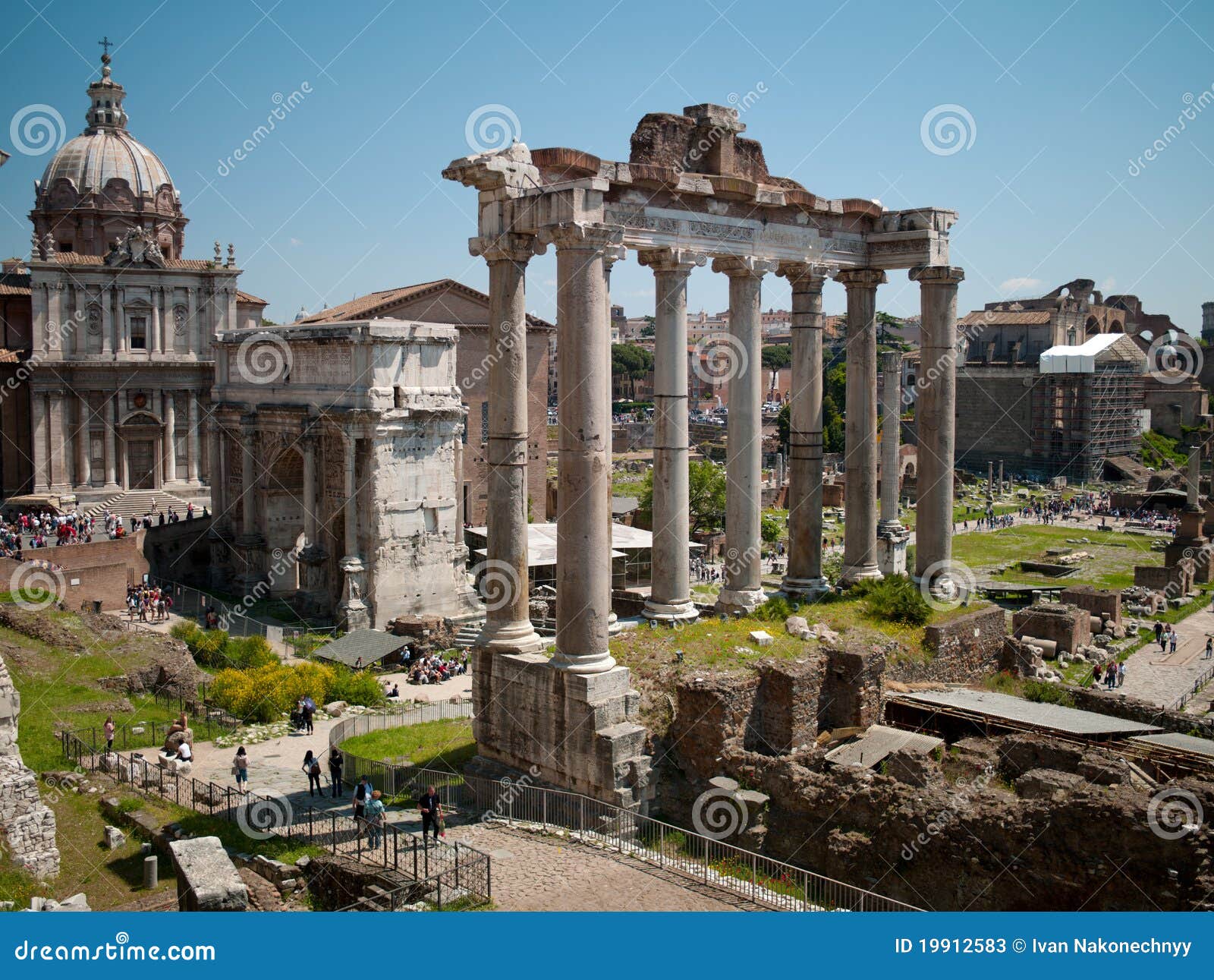 Arch Antique Statues in Rome Stock Image - Image of decoration, tower ...