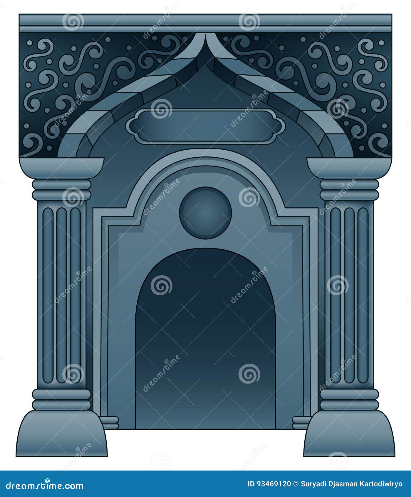 Arch Arabic cartoon stock vector. Illustration of islam - 93469120