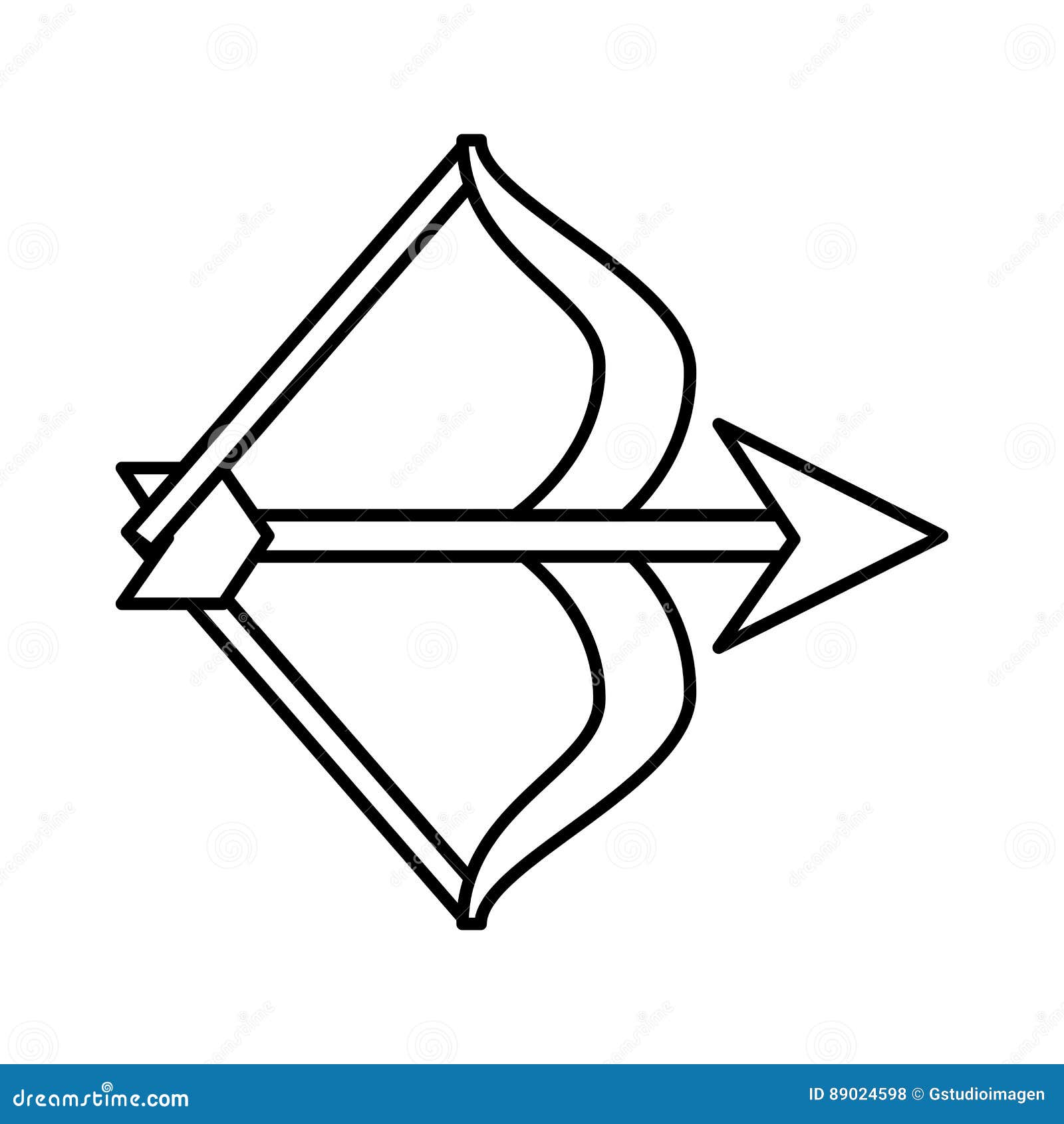 Arch with arrow icon stock vector. Illustration of business - 89024598