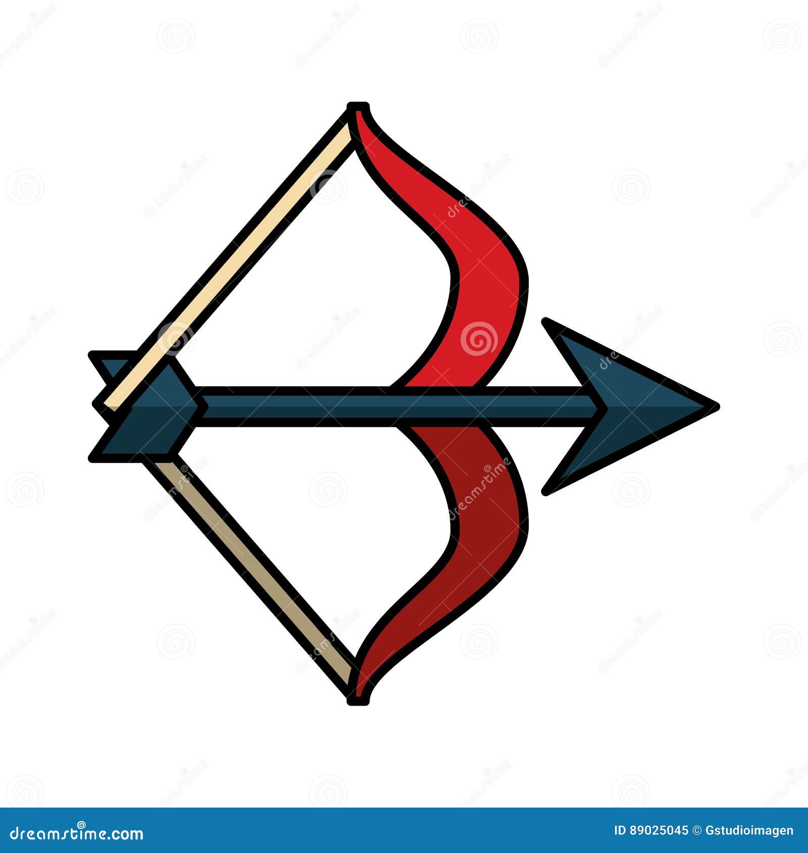 Arch with arrow icon stock vector. Illustration of arch - 89025045