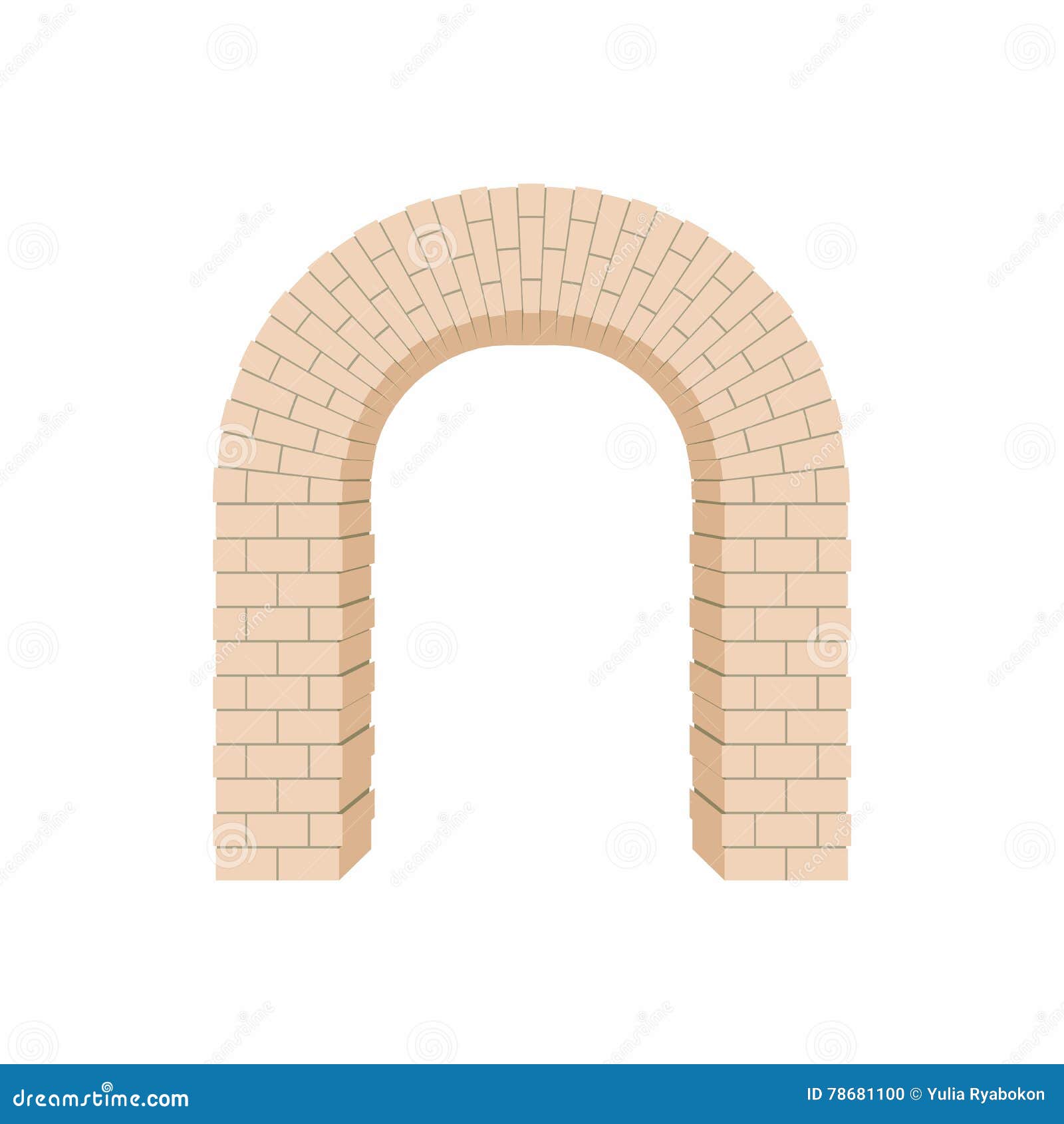Arch of Bricks Icon, Cartoon Style Stock Vector - Illustration of round ...