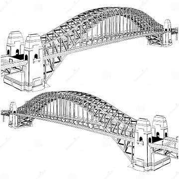 Arch Bridge Construction Structure Vector. Illustration Isolated on ...