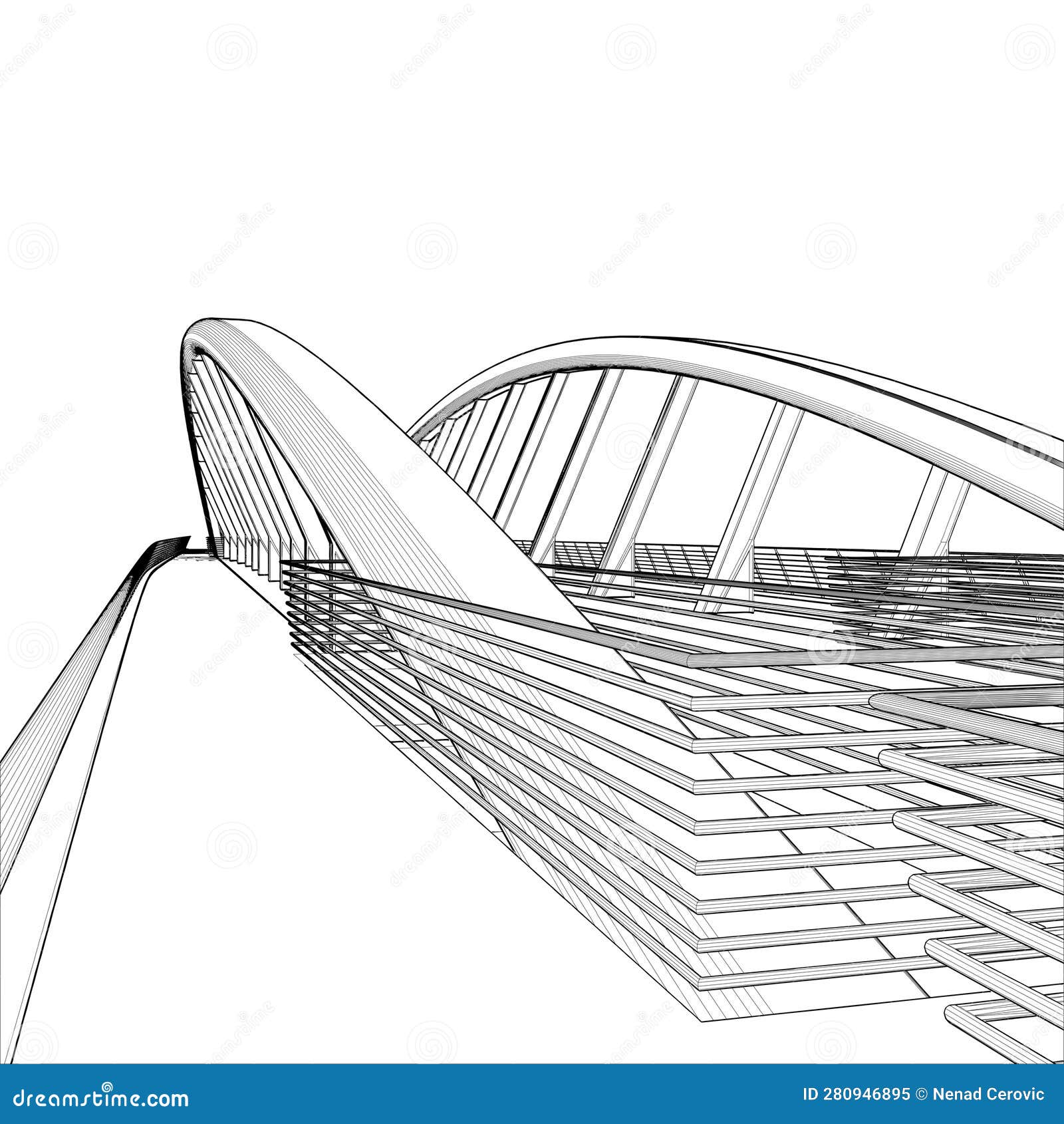 Arch Bridge Construction Structure Vector. Illustration Isolated on ...
