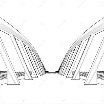 Arch Bridge Construction Structure Vector. Illustration Isolated on ...