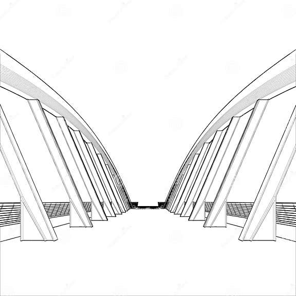 Arch Bridge Construction Structure Vector. Illustration Isolated on ...
