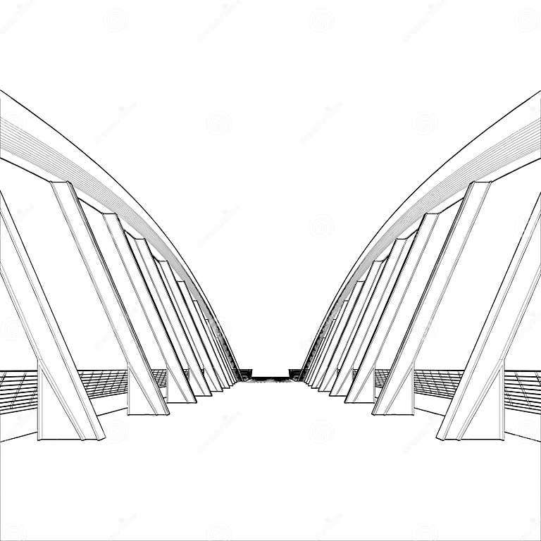 Arch Bridge Construction Structure Vector. Illustration Isolated on ...