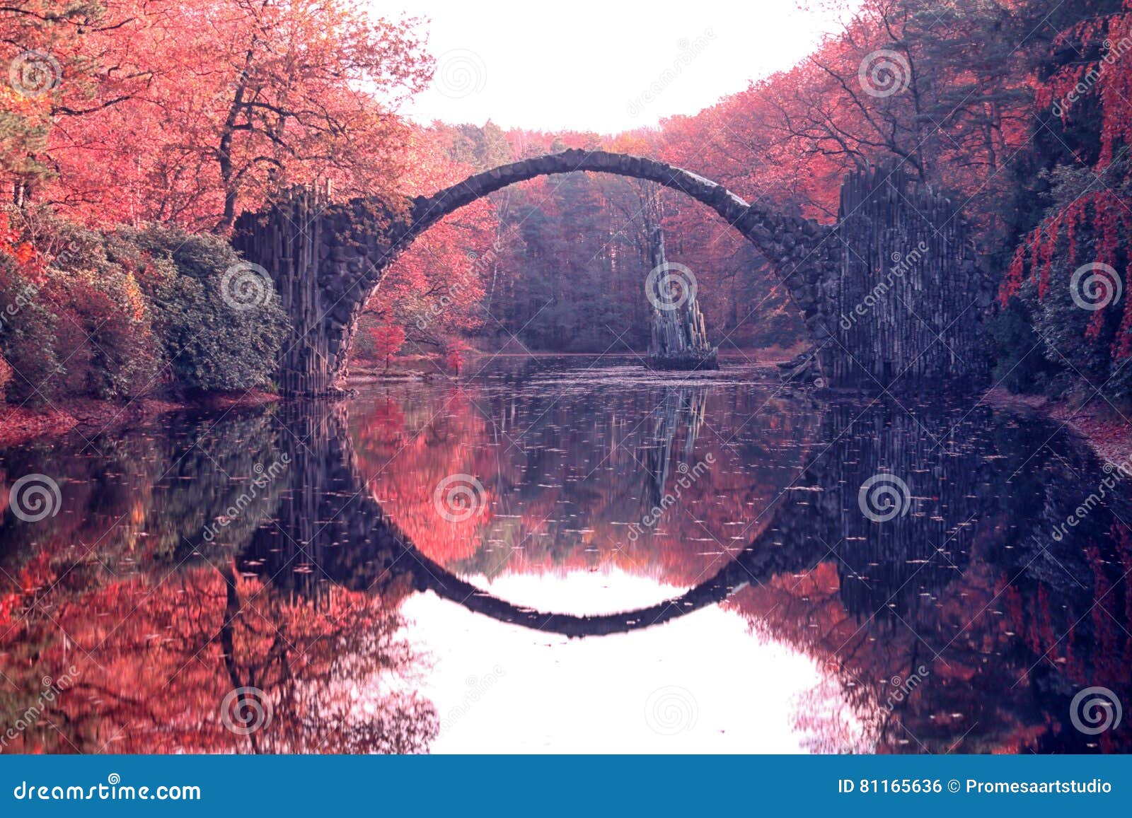 Arch Bridge in Kromlau. Amazing Place in Germany Stock Photo - Image of ...