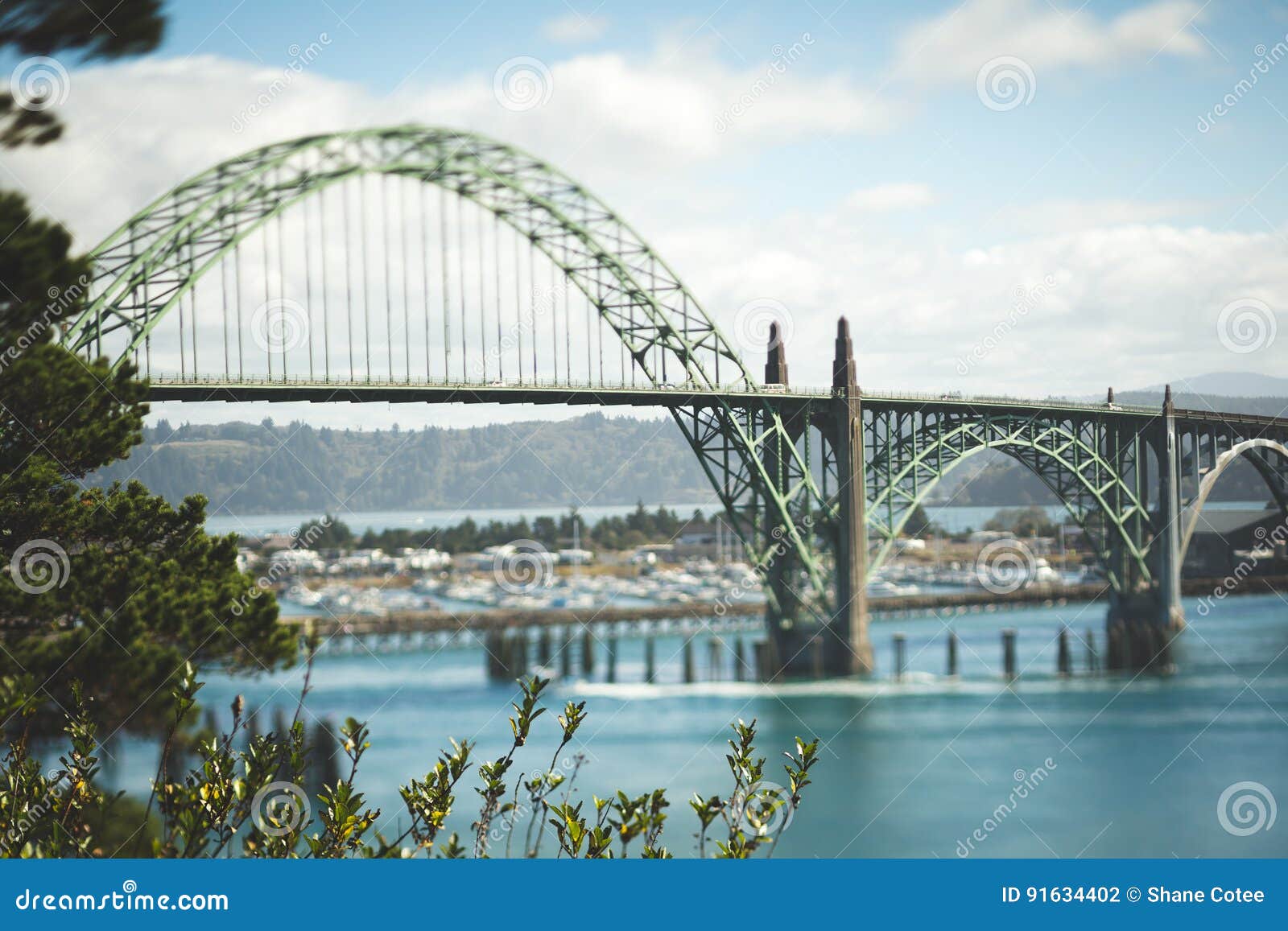 Arch Bridge Over River stock photo. Image of steel, rock - 91634402