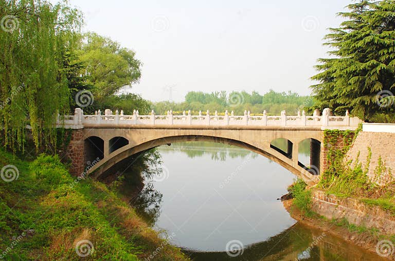 An arch bridge on a river stock image. Image of spring - 4929175