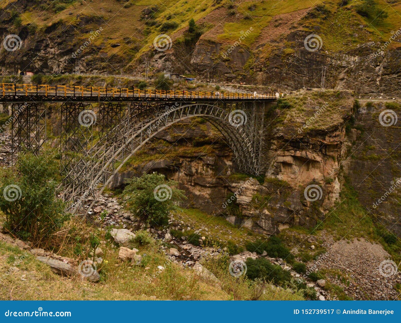 Arch Bridge at the valley stock image. Image of arch - 152739517