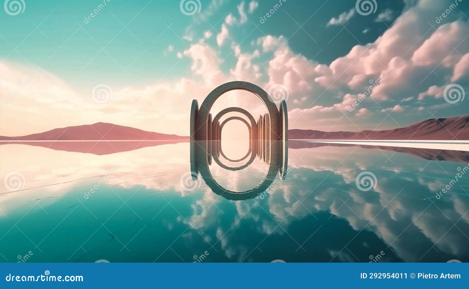 Arch Bridges on the Water at Sunset Stock Image - Image of structure ...