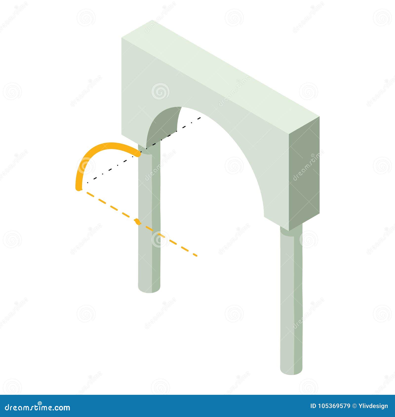 Arch Built Icon, Isometric 3d Style Stock Vector - Illustration of ...