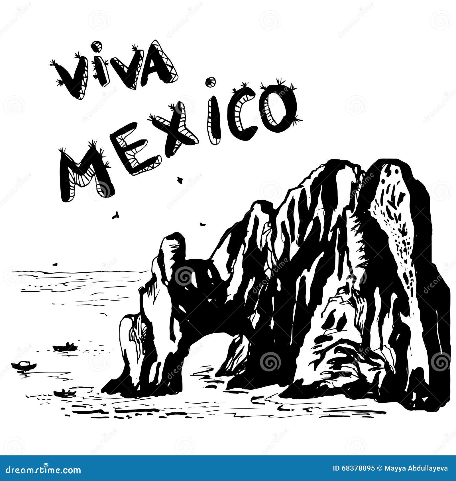 Arch of Cabo San Lucas - MEXICO Vector Stock Vector - Illustration of ...