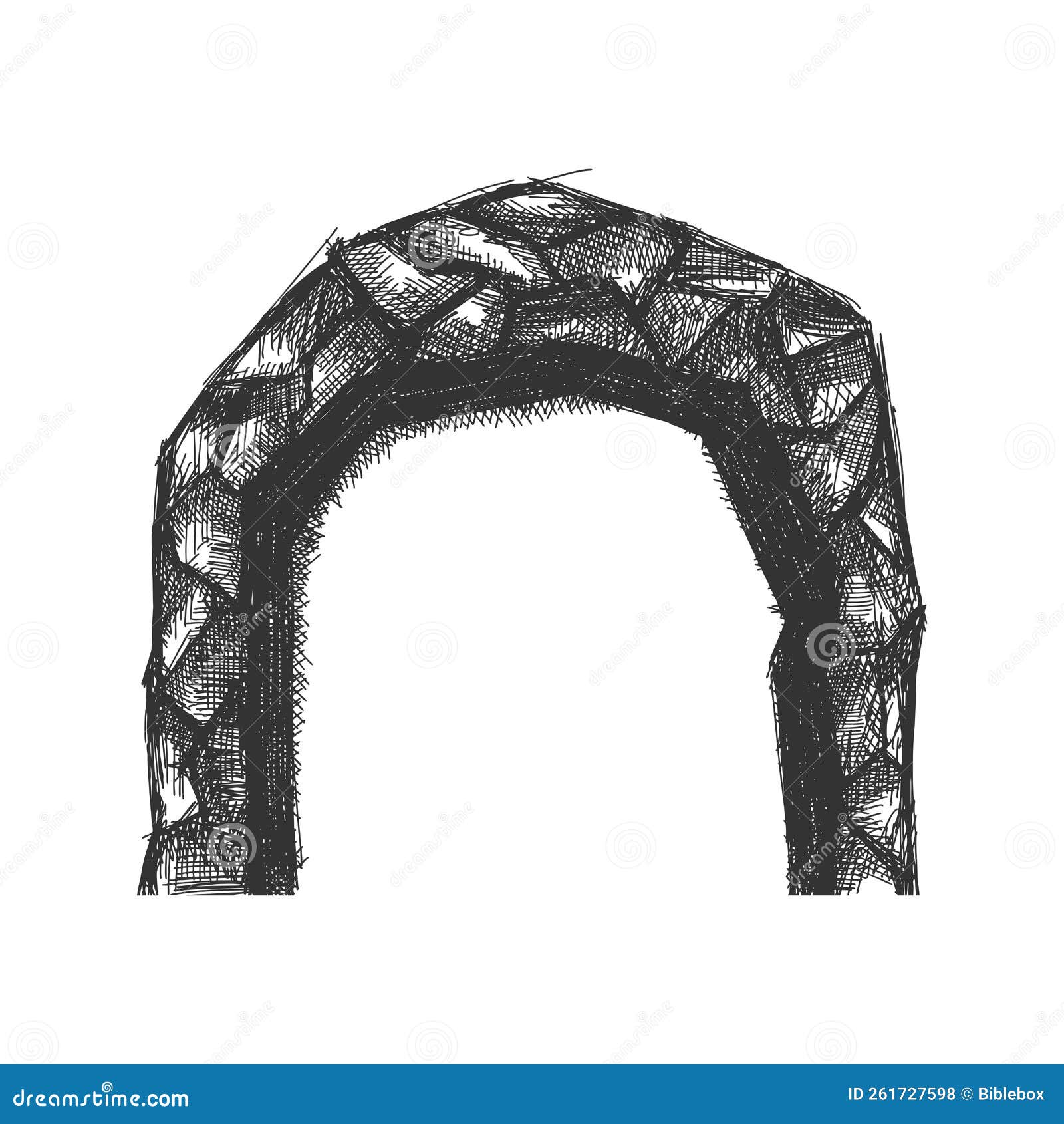 An Arch, a Cave, and a Hand-drawn Shelter. Vector Illustration Stock ...