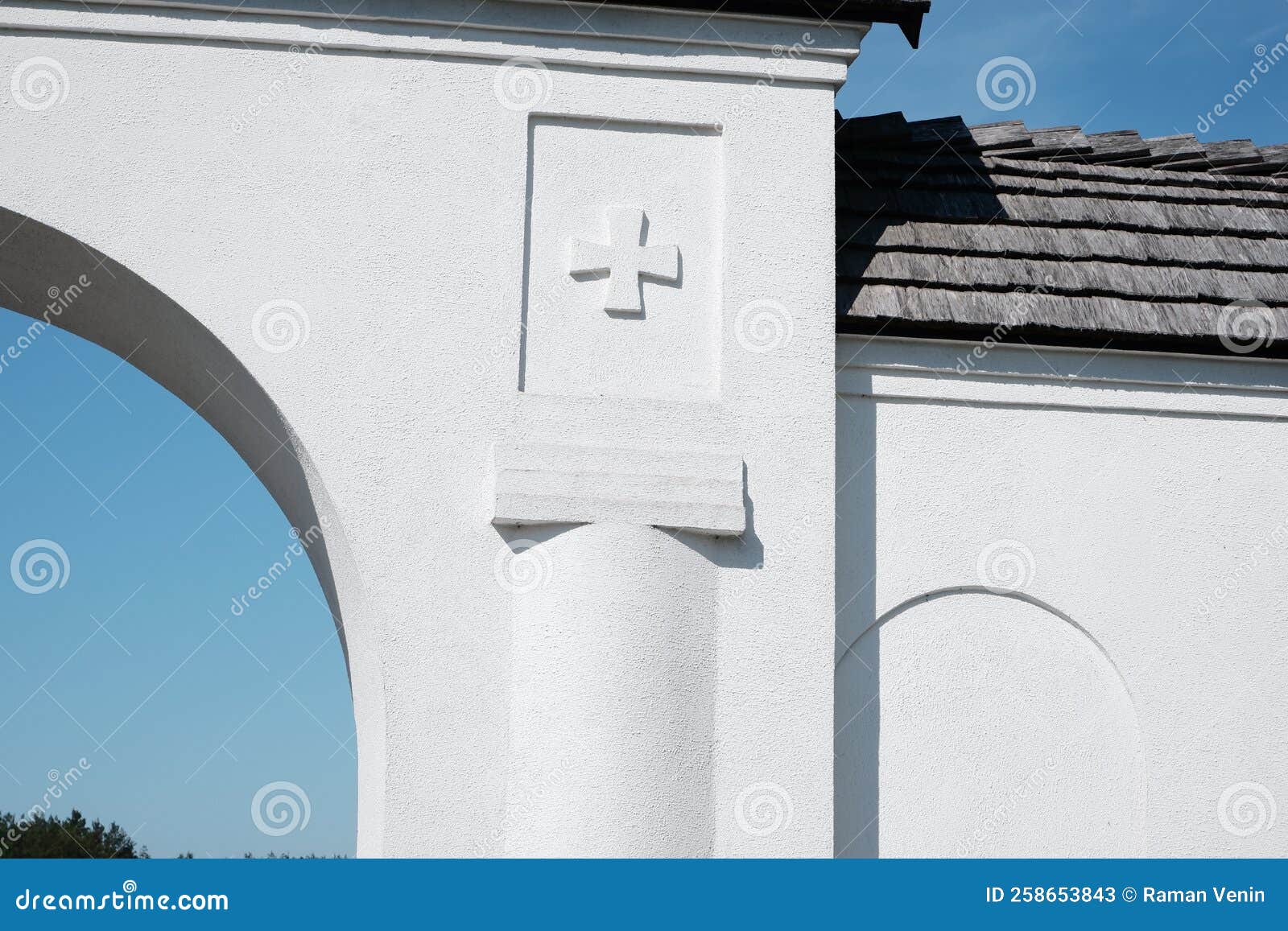 Arch with a Christian Symbol in the Form of a Celtic Cross. Editorial ...