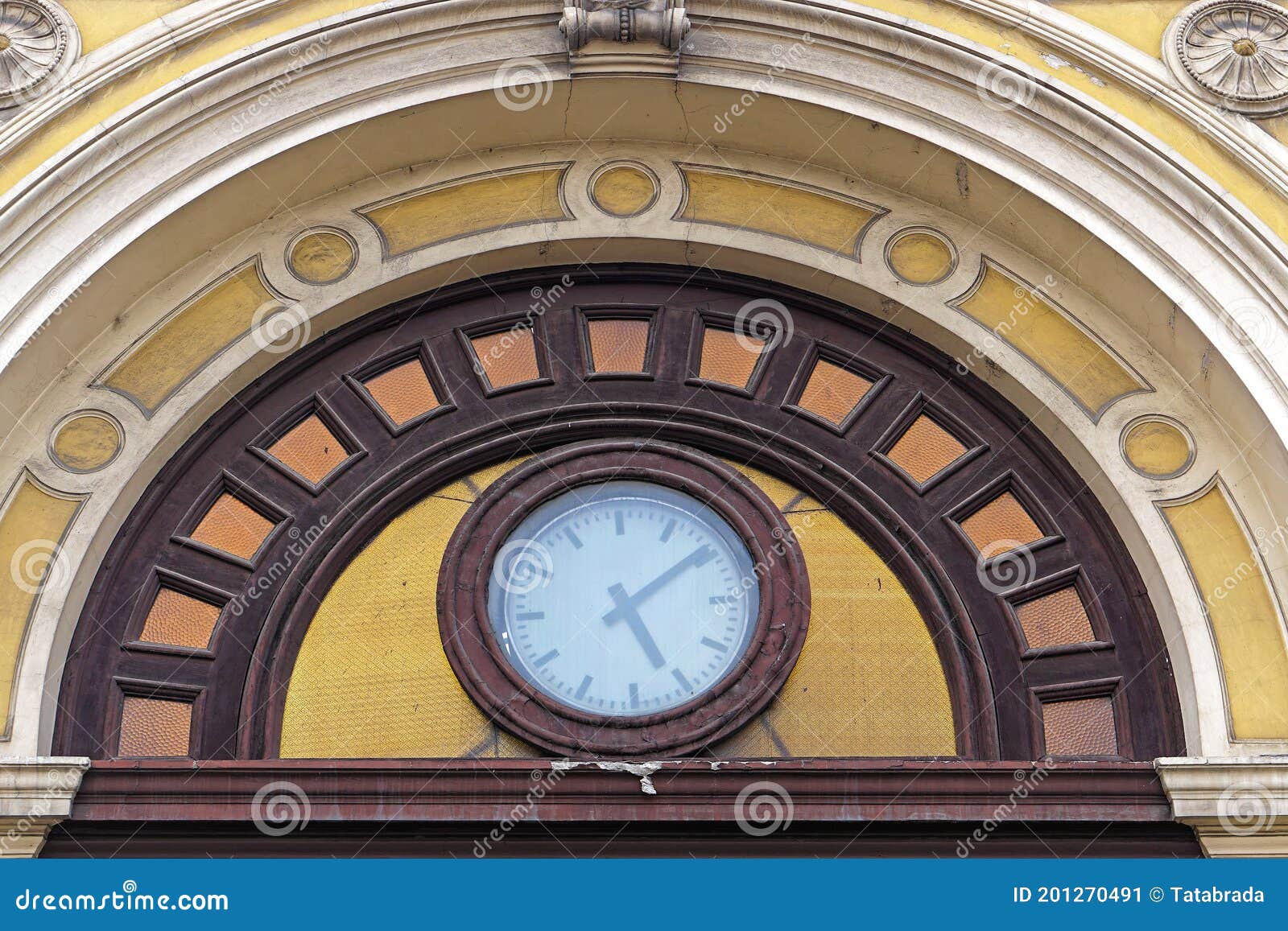 Arch clock stock image. Image of architecture, analog - 201270491