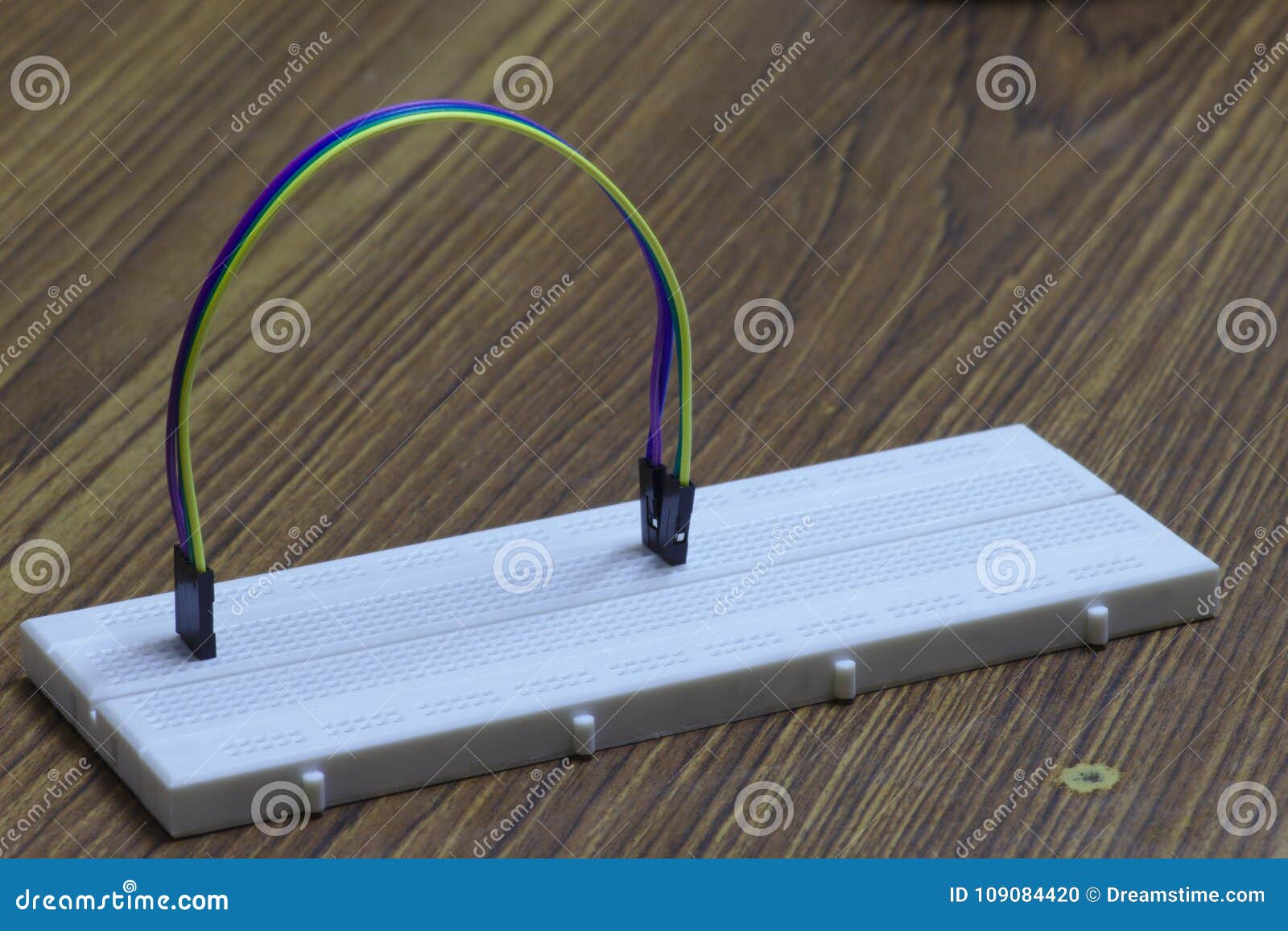Arch of Colored Wires on a Protoboard Stock Photo - Image of board ...