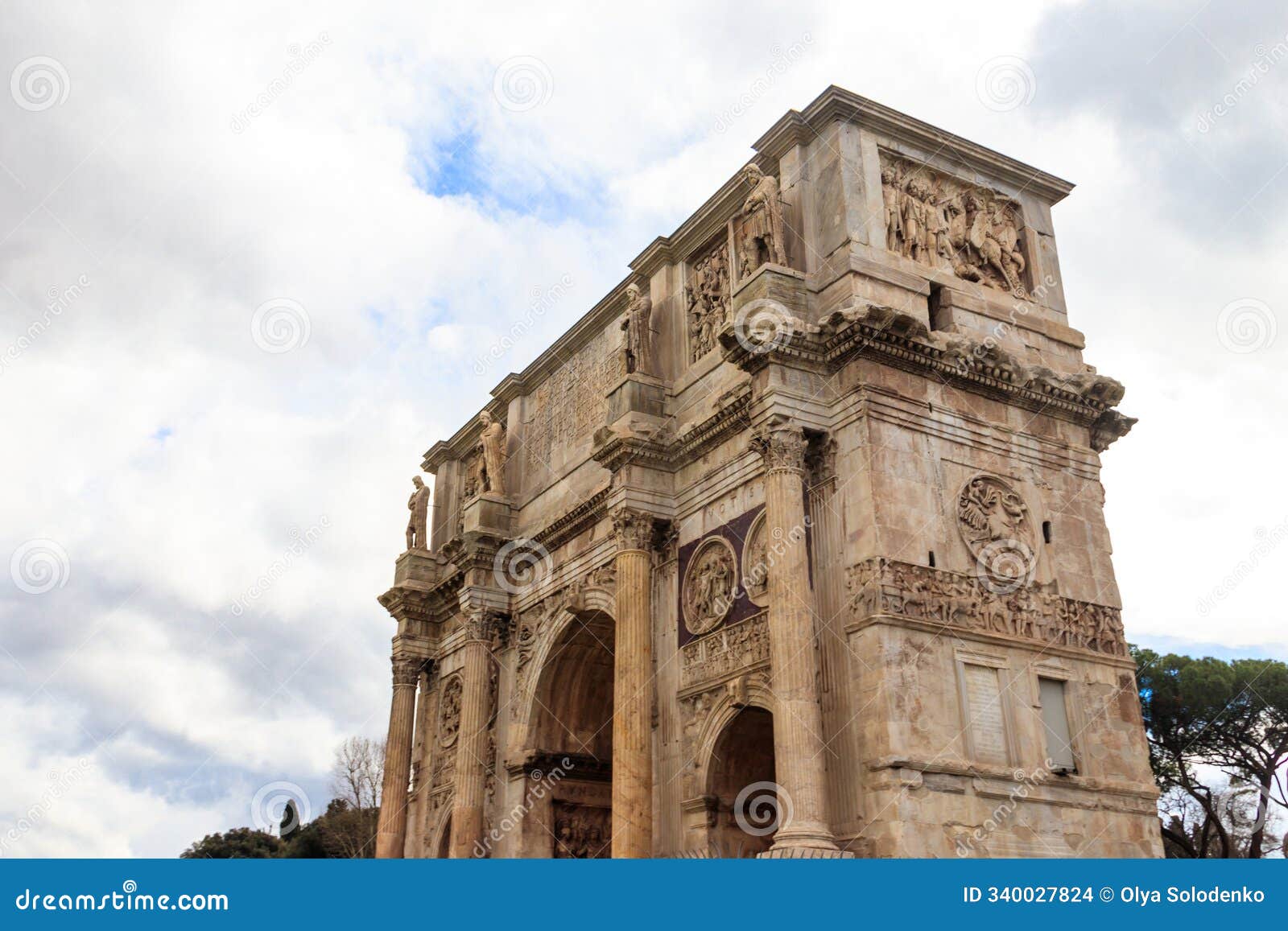 Arch of Constantine, Famous Landmark of Rome, Italy Stock Photo - Image ...