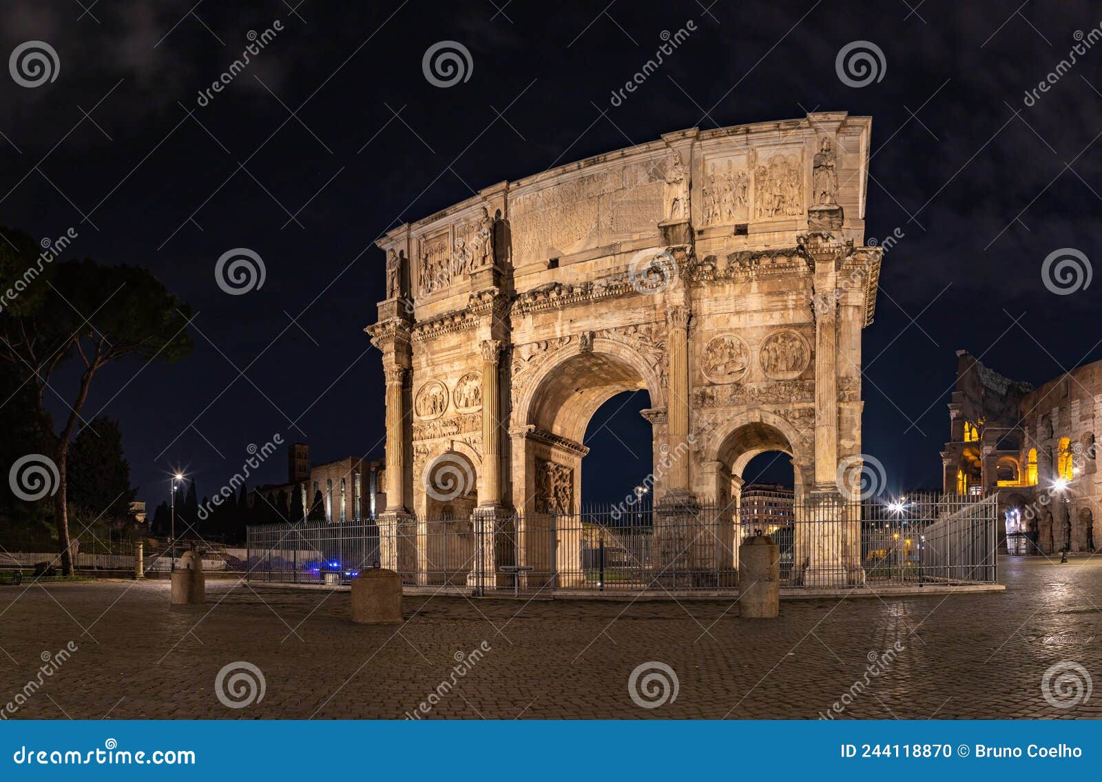 Arch of Constantine at Night Editorial Image - Image of rome ...