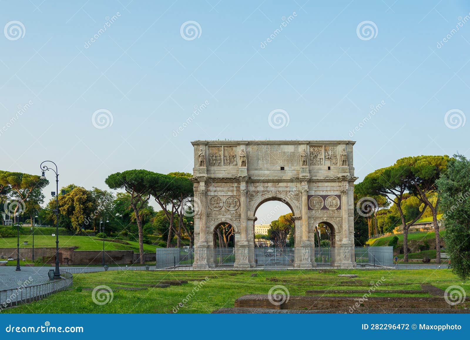 Arch of Constantine in Rome Italy in the Morning Stock Photo - Image of ...