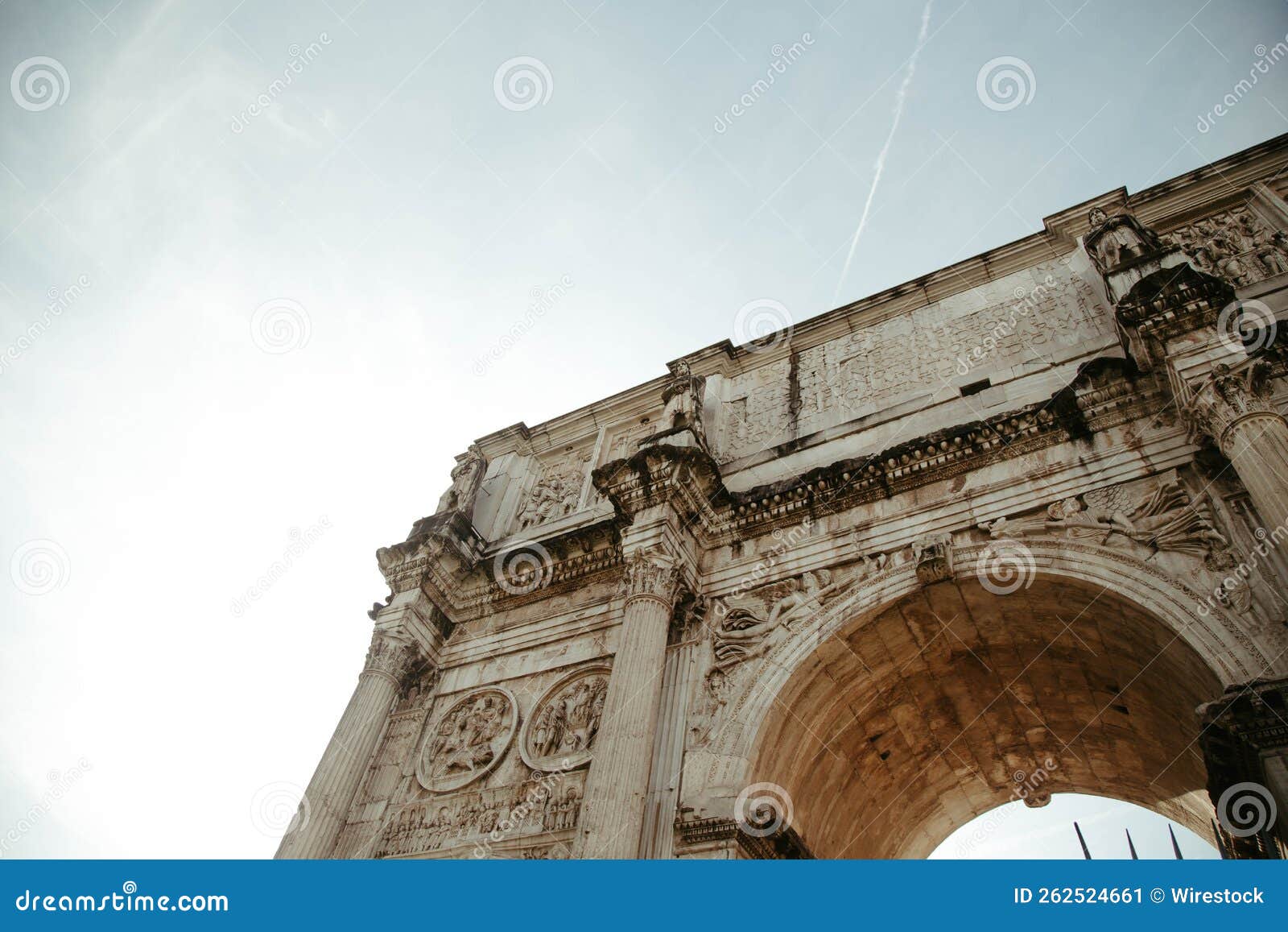 Arch of Constantine Rome Italy Under the Blue Sky Stock Image - Image ...