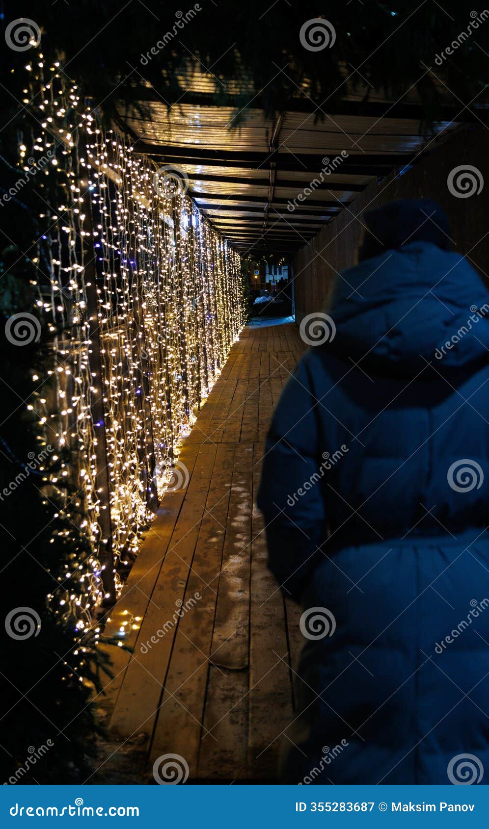 An Arch from the Developer Decorated with Garlands Stock Illustration ...