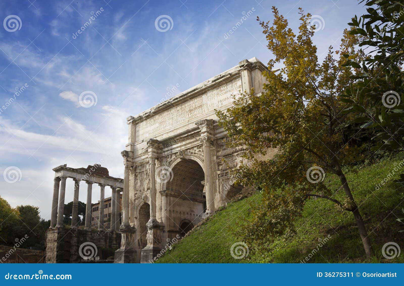 The Arch of Emperor Septimius Severus in Rome, Italy Stock Image ...