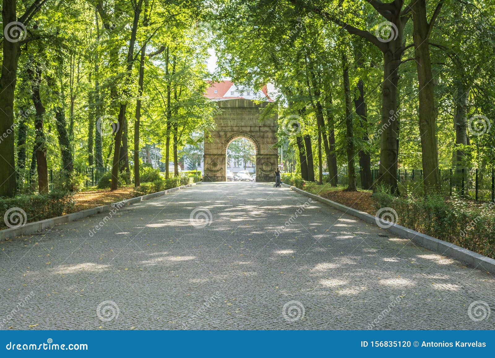 Arch at the Exit of Treptow Park, Berlin, Germany Stock Photo - Image ...