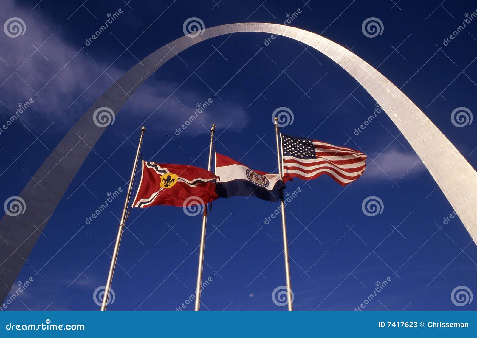 The Arch with Flags stock image. Image of west, silver - 7417623