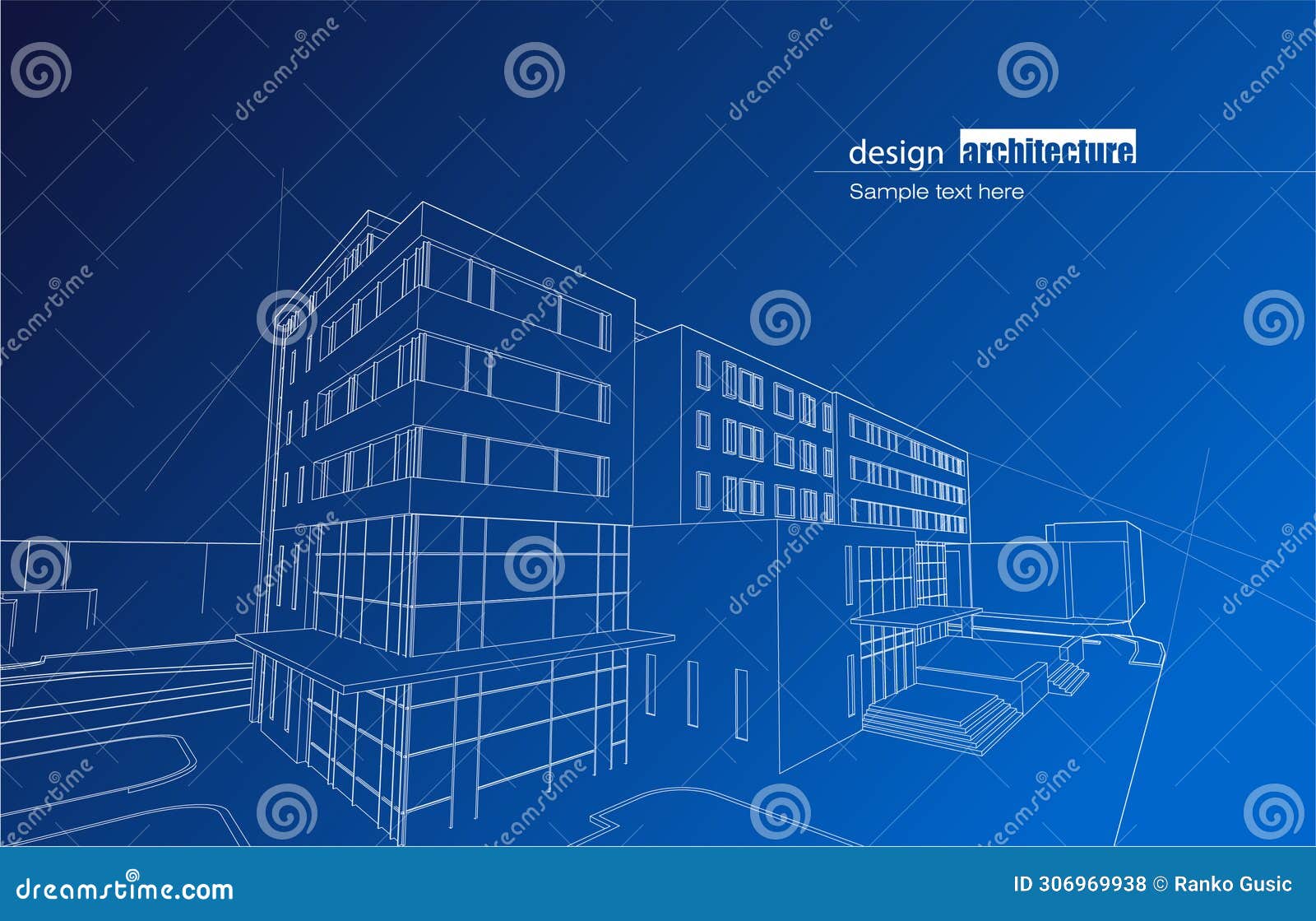 Architecture of the Business Hotel in Modern Shaped Facade Stock Vector ...